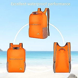 Dry Bag, Marine Dry Sack Waterproof Backpack with Small Wet Bags for Kayaking Floating Swimming Boating, Lightweight Paddle Board Casual Daypack for Hiking Camping 2pcs Set Friendship Gift, Orange