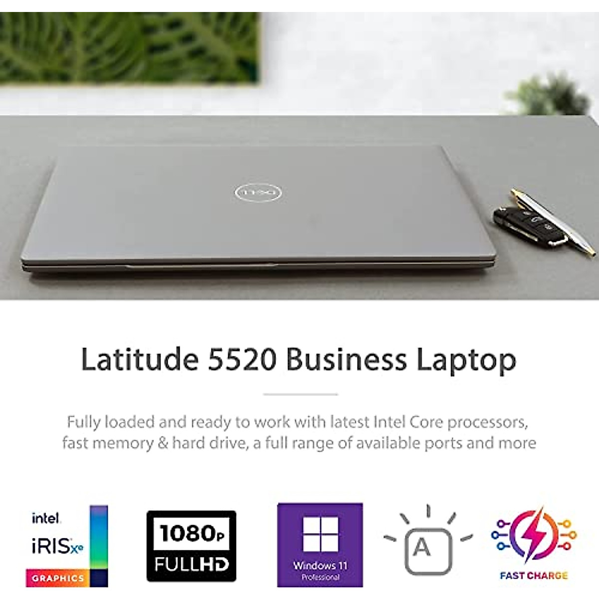 Dell Latitude 5520 Business Laptop, 15.6" FHD Display, Intel Core i5-1145G7 vPRO, 32GB DDR4 RAM, 512GB SSD, IR Camera, HDMI, Backlit Keyboard, Wi-Fi 6, RJ-45, Thunderbolt 4, Windows 11 Pro