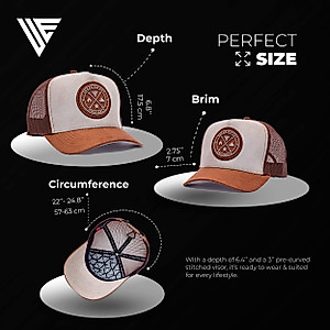 Urban Effort Mesh Back Cap - for Men and Women Baseball Hat 5-Panel Trucker Hat - Great Snapback Closure for Hunting & Hiking (Brown/Gray)