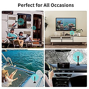 TV Antenna for Smart TV HDTV Antenna Indoor Digital TV Antenna with 2 Amplifier Signal Booster, 16.5ft Cable, 360° Reception, Strong Magnetic Base, 1 Replaceable Antenna Heads - Support 4K 1080P TV