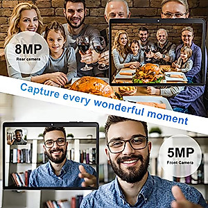 Semeakoko Android Tablet 10 inch, Android 12 Tablet for Kids, 10.1''IPS HD Screen Tablet PC with WiFi, Dual Camera, GPS, Bluetooth, 6000mAh Battery, Support YouTube Netflix Google Play Store