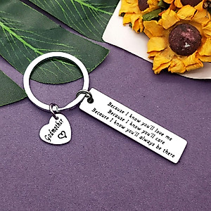 Mother's Day Gift Godmother Gift from Godchild Christmas Keychain for God Mother Jewelry Keychain First Communion Present Thank You Key Chain for Godmother Baptism Jewelry Christen Birthday Present