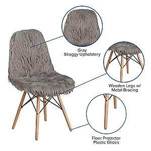 Flash Furniture Shaggy Dog Charcoal Grey Accent Chair