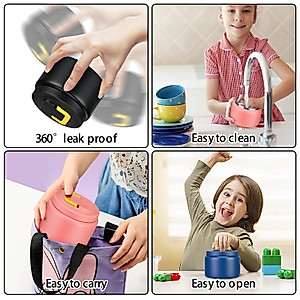 MAISON HUIS 8oz Soup Thermo Wide Mouth Vacuum Insulated Thermo Food Jar, Leak Proof Stainless Steel Food Thermo for Hot&Cold Food Kids Food Lunch Soup Container for School Travel (F-Blue)