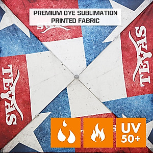 EAGLE PEAK 10x10 Slant Leg Pop-up Texas Flag Canopy Tent Easy One Person Setup Instant Outdoor Beach Canopy Folding Portable Sports Shelter 10x10 Base 8x8 Top (Texas Pride)