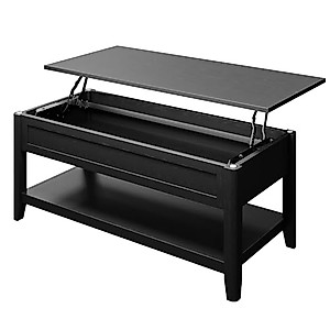 UpWiew Lift Top Coffee Table, 42x19x17 Inches Black