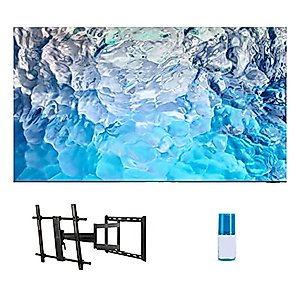 SAMSUNG QN65QN900BFXZA 8K QLED UHD HDR Smart Infinity-Screen TV with a Walts TV Full Motion Mount for 43"-90" Compatible TV's and a Walts HDTV Screen Cleaner Kit (2022)
