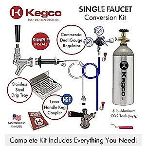 Kegco 3PUCK-5T Kegerator Kit, 1-Tap, Chrome