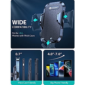 VICSEED Phone Mount for Car [Off-Road Stable][Thick Case & Big Phones Friendly] 3 in 1 Car Phone Holder Mount Suction Cell Phone Holder Car Dashboard Windshield Air Vent Car Mount for iPhone Samsung