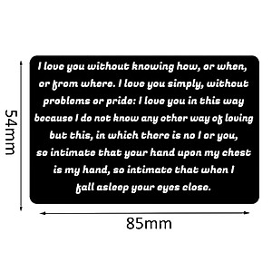 Eletizy Personalized Picture/Text Wallet Metal Card, Custom Color Print Picture Double Side Wallet Insert Card for Love Note, Anniversary, Husband Wife, Family, Boyfriend,Girlfriend (Black)