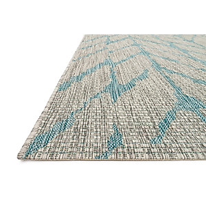 Loloi Isle Collection IE-02 Mist/Aqua 5'-3" x 7'-7" Area Rug