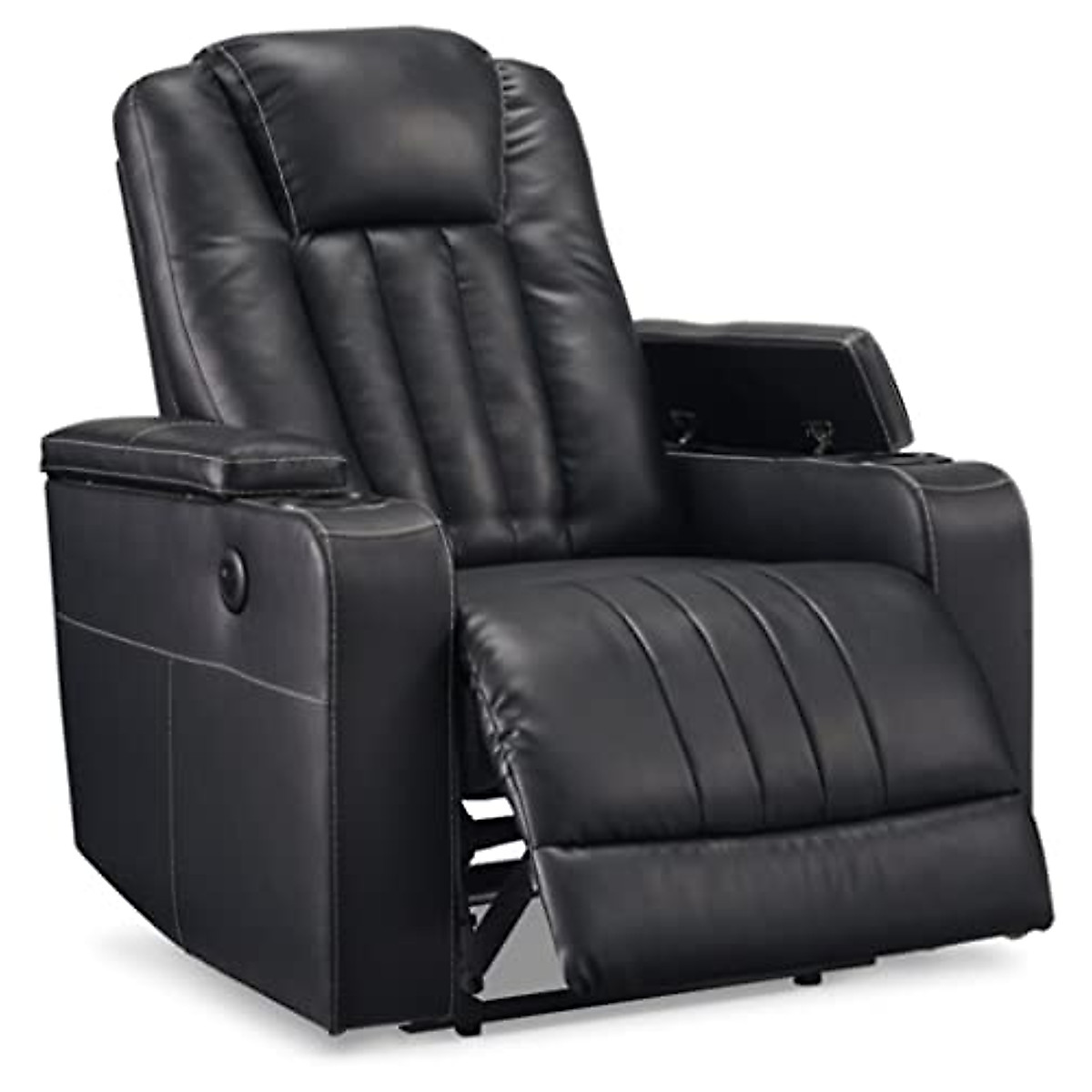 Signature Design by Ashley Center Point Urban Faux Leather Tufted Zero Wall Recliner, Black