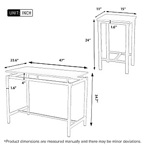 AWQM Dining Table and Stools Set of 4, Industrial Style 5-Piece Pub Table Set, Space Saving Dinette Table Set for Dining Room, Living Room, Kitchen, Apartment