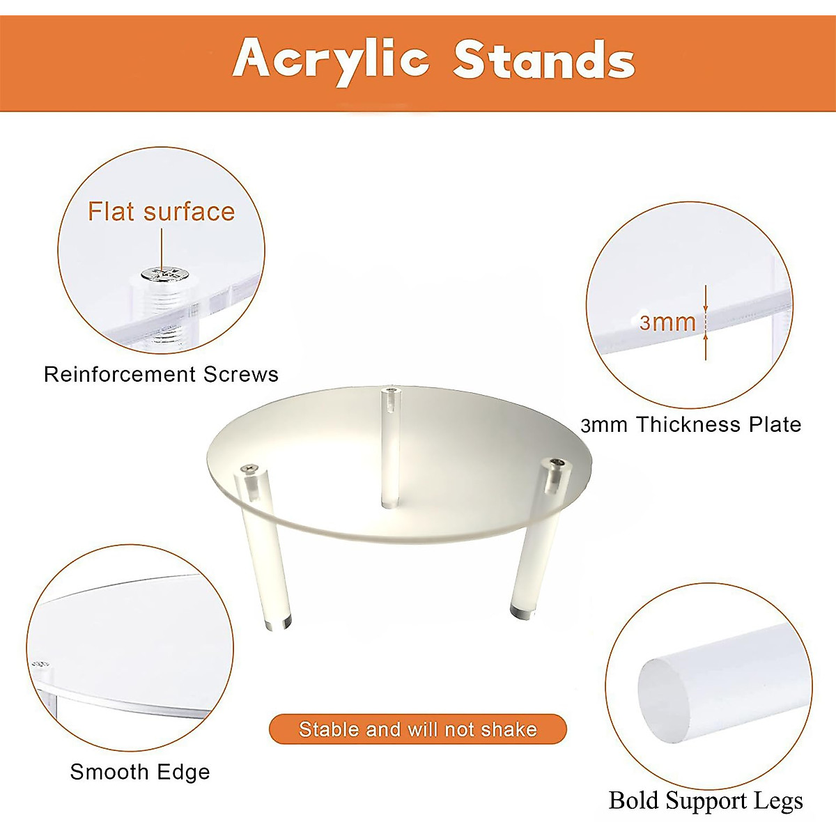 Drink Dispenser Stand,Clear Acrylic Stands,Fit Max 7.87 Inch Diameter of Glass Drink Dispenser,Water Dispenser Stand for Parties and Events,Plant Stands,Cake Stand,Beverage Dispenser Stand Only