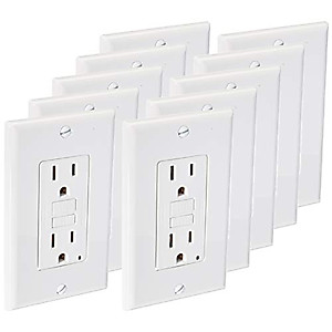 Leviton GFNT1-W Self-Test Smartlockpro Slim GFCI Non-Tamper-Resistant Receptacle with LED Indicator, 15-Amp, 10 Pack, White