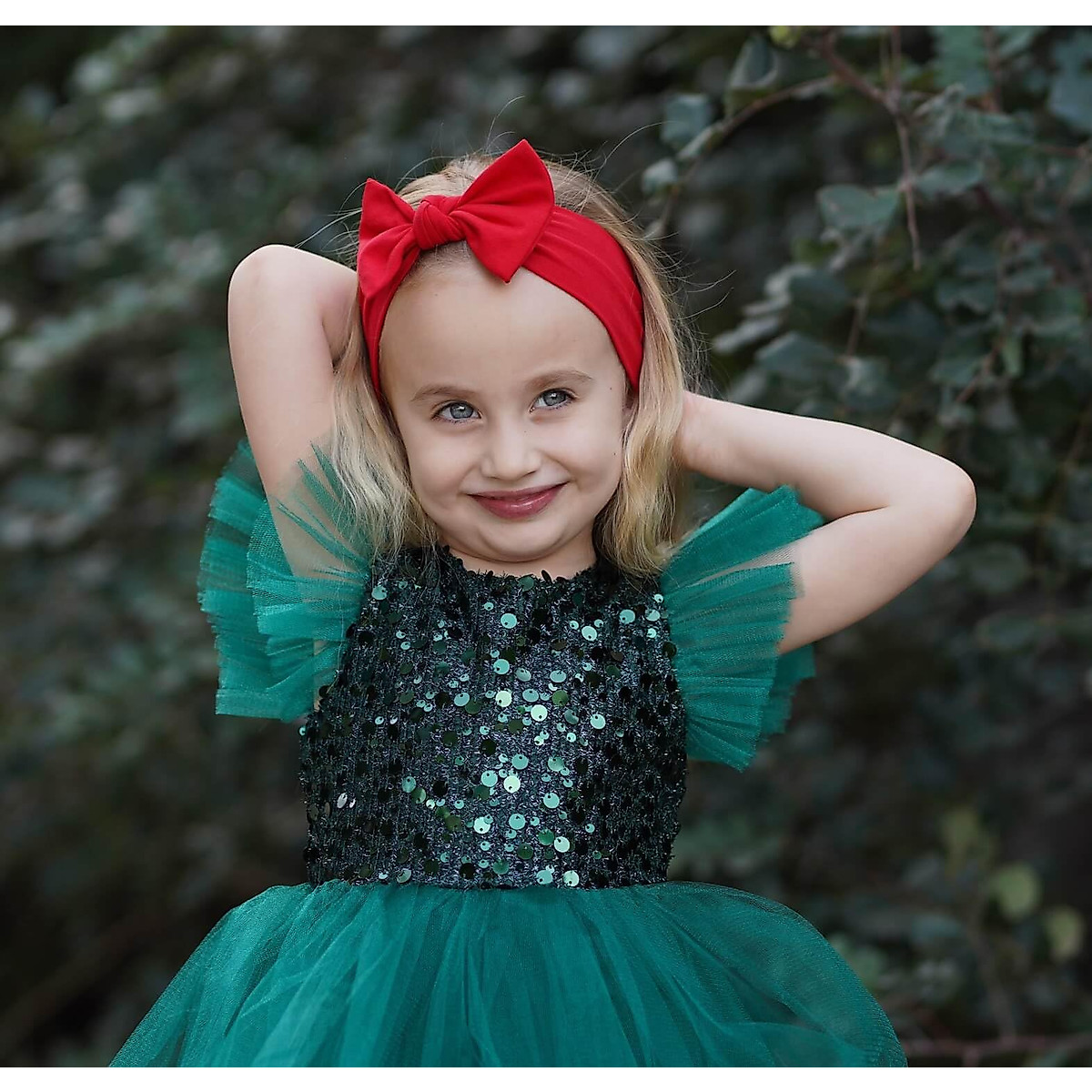 BABYGIZ Baby Girl Headbands-Infant,Toddler Cotton Handmade Hairbands with Bows Child Hair Accessories (Red)