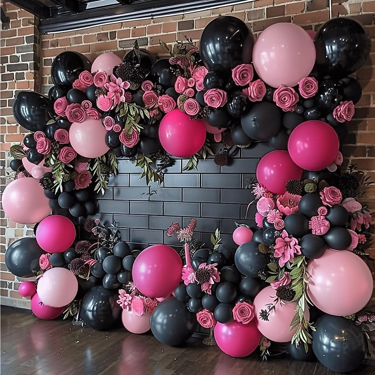 Captank Black Balloons Double Stuffed Balloon Garland Latex Different Size 18/12/5 inch Balloons Arch Kit for Birthday Anniversary Holiday New Year Halloween Ridder Star Wars Theme Party Decorations