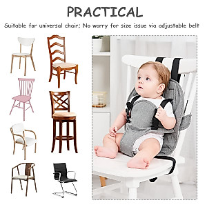 Travel Harness Seat for Baby High Chair,Safety Harness Chair Accessory for Baby Feeding, Portable Fabric Harness Toddler Chair Seat with Adjustable Straps, Baby Must Haves Travel Essential