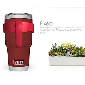 ALIENSX Tumbler Handle for YETI Rambler Cup, Anti Slip Travel Mug Grip Cup Holder for Stainless Steel Tumblers, Yeti, Ozark Trail, Rtic,Sic and More Tumbler Mugs BPA Free (RED, 30OZ)