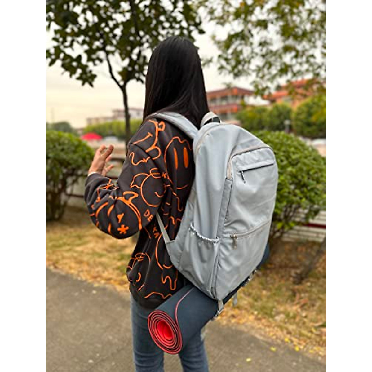 EKE Foldable Yoga Mat Eco Friendly TPE Folding Travel Fitness Exercise Mat Double Sided Non-slip for Yoga Pilates & Floor Workouts 72x25inx6mm with Carrying Bag