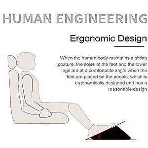 VUE Adjustable Footrest, Upgrade Ergonomic Footrest Max-Load 180LBS with 3 Functional Modes & Massage Office Foot Rest Under Desk for Home, Office, Car, Train