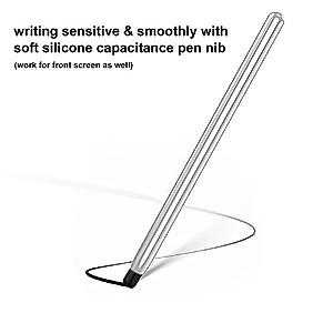 Libeagle Compatible with Samsung Galaxy Z Fold 5 Case with Innovative Hinge Protection, Detachable S Pen Holder & Capacitance Pen, Non-Yellow Clear Back, Screen Protector, Stand Cover 5G 2023, Silver