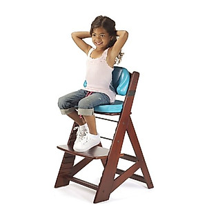Keekaroo Height Right Kids High Chair with Comfort Cushions, Mahogany/Aqua (0055214KR-0001)