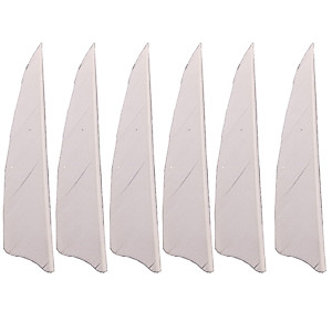 SHARROW 100pcs Archery Fletching 3Inch Hunting Turkey Feather Shield Arrow Vanes Flethes for Target Shooting (White)