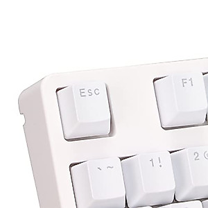 Wired Keyboard, Fashion Appearance 20 LED White Light Effects Mechanical Keyboard Ergonomic Design for Work for Home Gaming for Office(White)