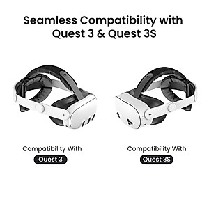 KIWI design K4 Comfort Head Strap Accessories for Meta/Oculus Quest 3/3S, Non-Battery Lightweight Head Strap