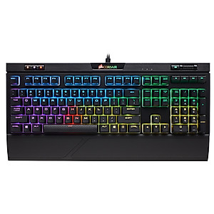CORSAIR STRAFE RGB MK.2 Mechanical Gaming Keyboard - USB Passthrough - Linear and Quiet - Cherry MX Red Switch - RGB LED Backlit-17.6 x 6.61 x 1.57 inches