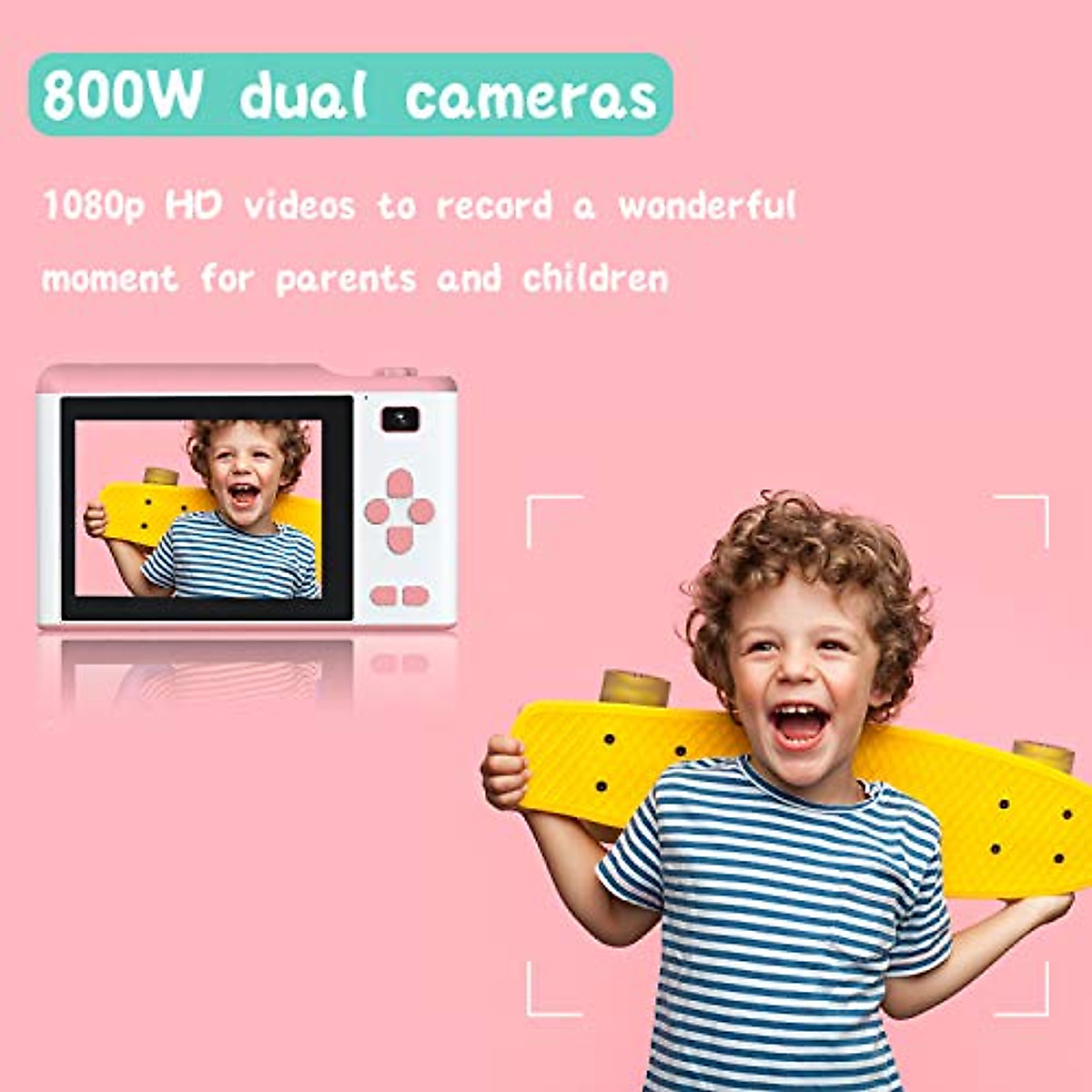 ieGeek Kids Camera,Kids Digital Camera 1080P 2.8 Inch Rechargeable Touch Screen Camera Toddler Toys Video Recorder Gifts for Kids 3-12 with 32G Memory Card