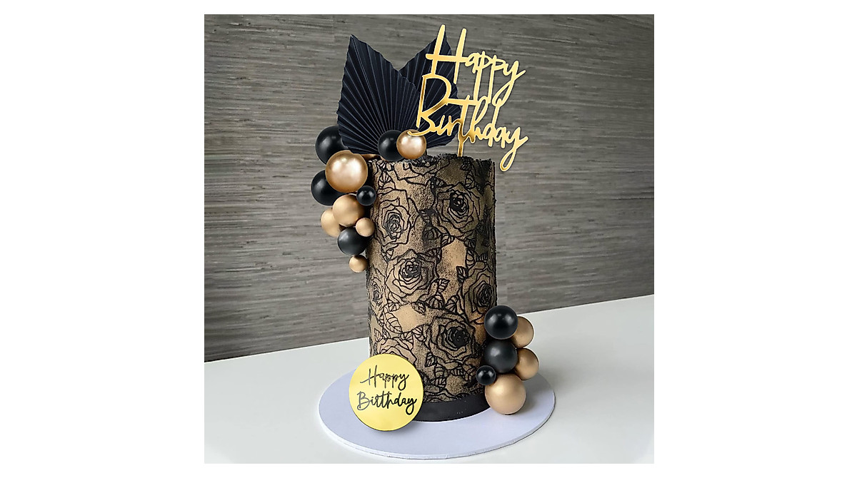 25 PCS Birthday Cake Topper Set, Acrylic Happy Birthday Cake Toppers ...