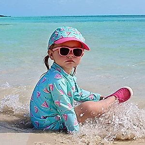 JAN & JUL Kids Baseball Cap for Girl, Pink Cotton Hat (Watermelon, 2-12 Years)