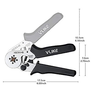 Ferrule Crimping Tool, VLIKE Wire Crimper Pliers with 1200 Terminal Ferrules Connector Sleeves for Stripper Wiring Projects