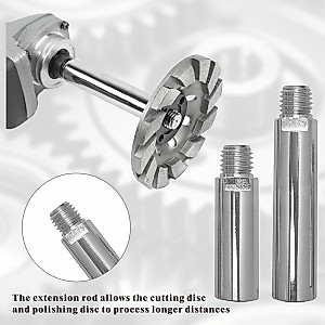 5/8"-11 Angle Grinder Extension Shaft Set Connecting Rotary Rod with Adjustable Angle Grinder Pin Wrench Lock-Nut Spanner and Flange Nut kit Compatible with Bosch Dewalt Makita etc(3" & 4" & 5.5")