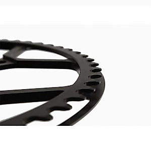 Folding Bike 130 BCD Crank, Round Single Speed Chainring 45T 47T 53T 56T 58T, Bicycle Black Aluminium Alloy Ultralight Sprocket Crankset, Fit 14'' 16'' 20'' Folding Bike