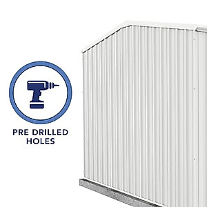 Absco Premier Storage Sheds, 10'x10' Metal Garage, DIY Backyard Shed, Utility Tool Storage, Weather & Wind Resistant Aluminum Panels & Steel Frame, Maintenance-Free, 12 Year Warranty, Surfmist White