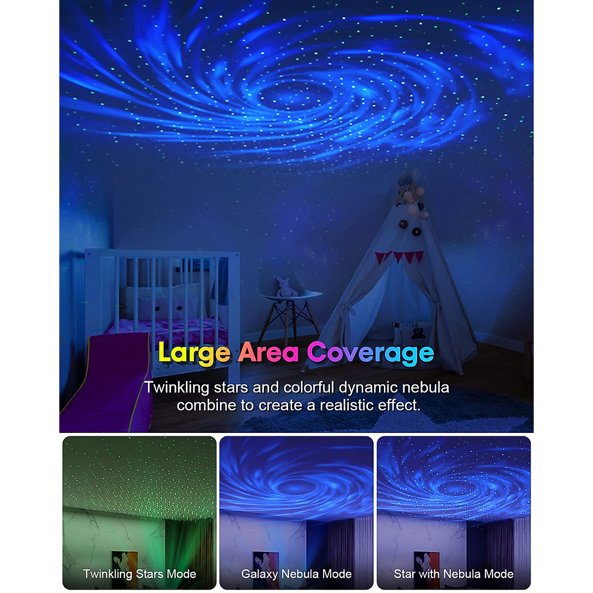 Star Projector Galaxy Projector, Happy Birthday Decorations Gift Night Light with Remote Nebula Starry Light Projector Twinkling Ceiling Stars Projection for Home Gaming Bedroom Kids Room Decor Light