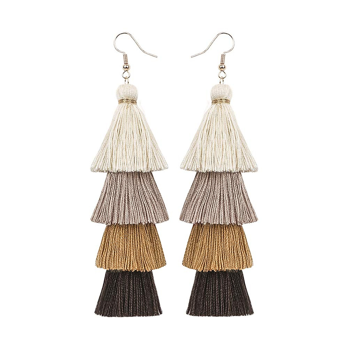 Milakoo 6 Pairs Colorful Tassel Earrings Long Layered Dangle Earrings Bohemian Drop Earrings