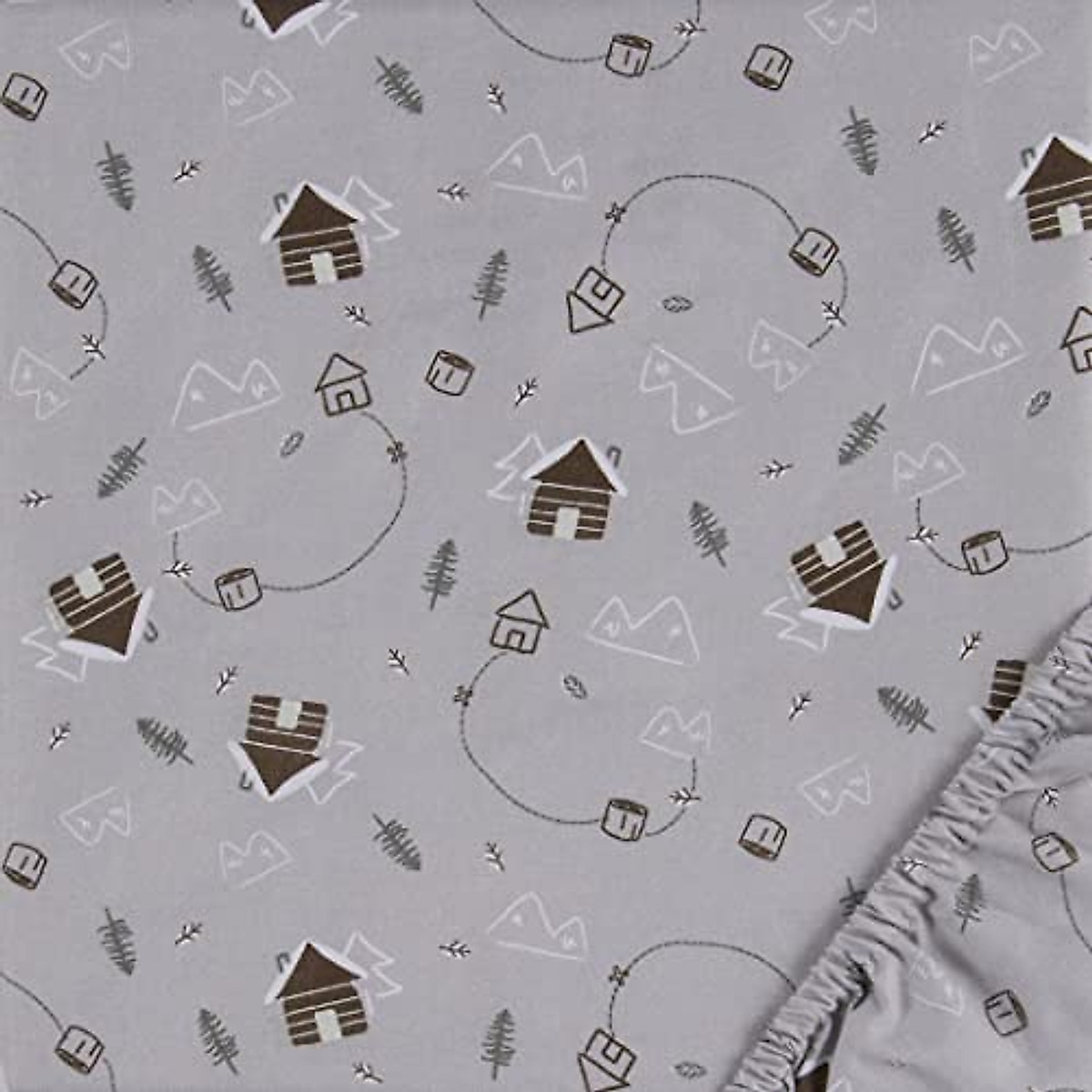 Sammy & Lou Mountain Cabin 2-Pack Microfiber Fitted Crib Sheet Set, Fits Standard Crib Mattress 28 in x 52 in; Fully Elasticized,