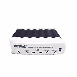 BUSlink CipherShield Dual Keys 512-bit AES USB-C SSD USB-Powered FIPS 140-2 Level 2 HIPAA USB 3.1 Gen 2/eSATA Hardware Encrypted Portable Drive (4TB)