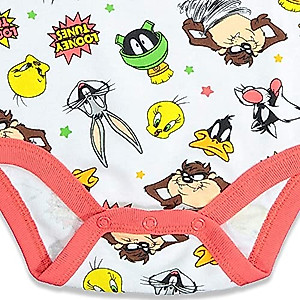 WARNER BROS LOONEY TUNES Buggs Bunny Marvin the Martian Daffy Duck Newborn Baby Boys 5 Pack Bodysuits Multi 3-6 Months