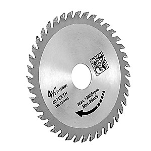 JYTUUL 3PCS 4-1/2-Inch 40T Circular Saw Blade with 7/8-Inch Arbor, Alloy Steel TCT Hard & Soft Wood Cutting Saw Blade (Reduce Ring 5/8 inch and 3/4 inch)