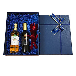 Blue Gift Boxes 3 Pack 2*(7.5x5.1x2.4) 1*( 11.4x8.3x3.5Inches) Paper Gift Box with Lids for Wedding Present Bridesmaid Proposal Gift Graduation Holiday Birthday Party Favor Engagements Father's Valentine's Mother's Day
