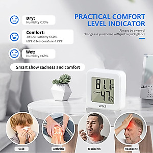 Indoor Digital Humidity 4Pack, Hygrometer Digital Hygrometer Family Indoor Thermometer , high-Precision Temperature and Humidity Monitors for greenhouses, Reptiles, Cigar Boxes, cellars, Offices