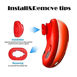 KPYJA 4 Pairs Silicone Ear Tips Replacement Galaxy Buds Live Earbuds Accessories (Red)