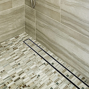 Neodrain 42-Inch Linear Shower Drain with Tile Insert Grate, Professional Brushed 304 Stainless Steel Rectangle Shower Floor Drain Manufacturer, Linear Drain with Leveling Feet, Hair Strainer