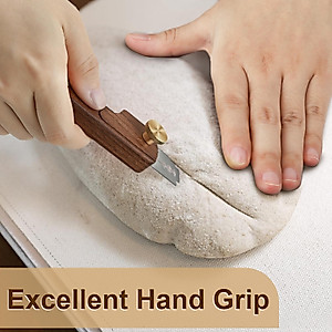 MOTAIPEAK Bread Lame Sourdough Scoring Tool with Magnet,Hand Crafted Dough Scoring Knife Tool for Homemade Bread Baking,Lame Bread Tool with 5 Razor Blades,User Manual-Gift Box