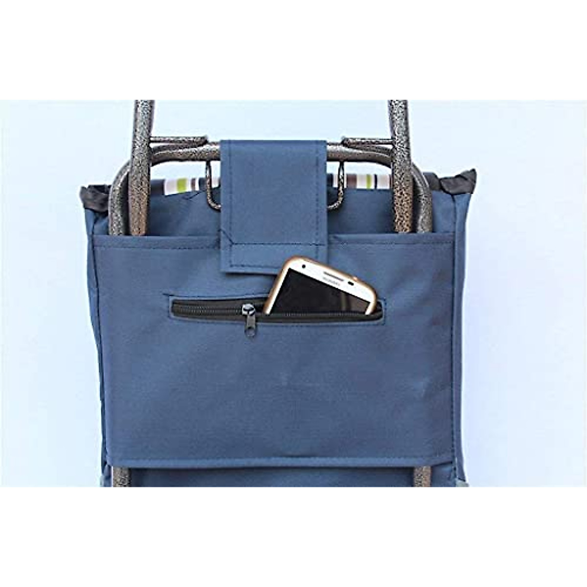 Shopping Trolley on Wheels Multi Function Shopping Cart Foldable Portable Trailer Old Man's Bag Car Six-Wheeled Oxford Cloth Cart Storage Hand Trucks,#1 ,